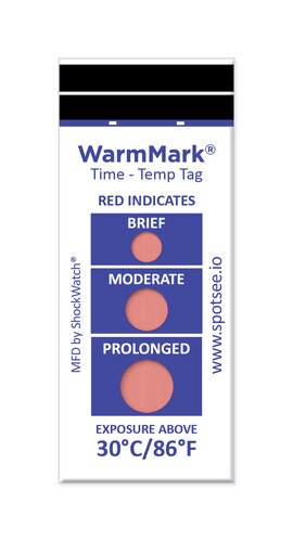 SpotSee | WarmMark Ascending Time-Temperature Indicator (30C/86F, 8 Hours)