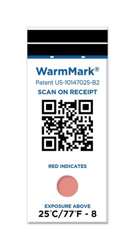 SpotSee | WarmMark QR 25C/77F 8 Hour Single-Window Temperature Indicator