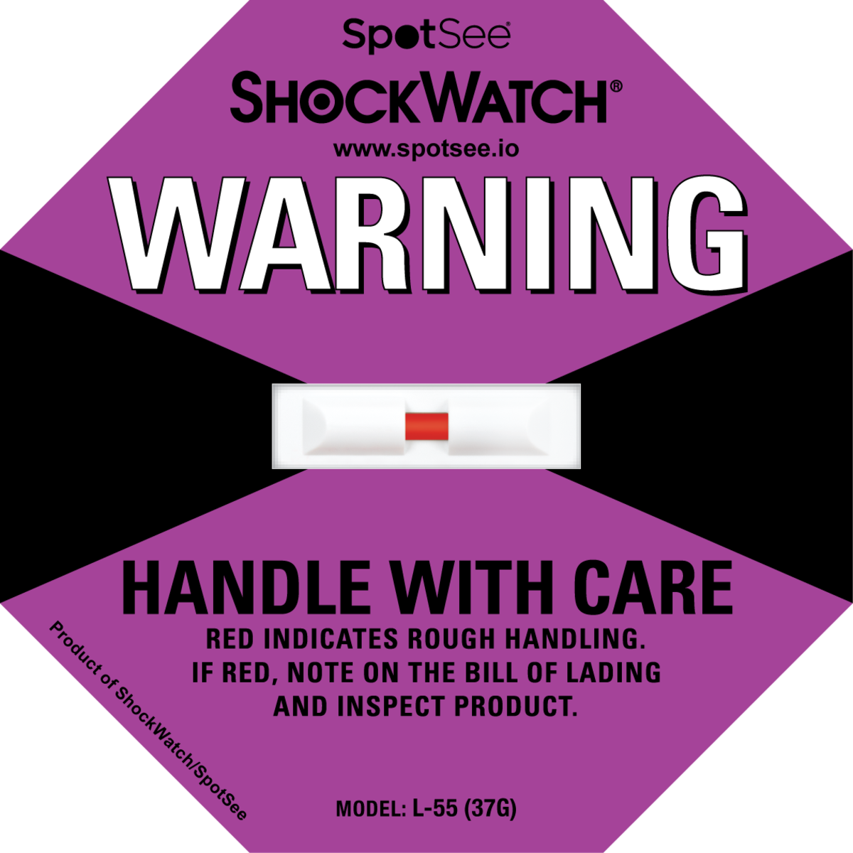SpotSee: ShockWatch Label L-55 - Serialized - 37G (Purple)