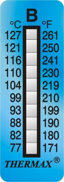 SpotSee | THERMAX 10 LEVEL IRREVERSIBLE STRIP RANGE B 171-261F (10 PACK)